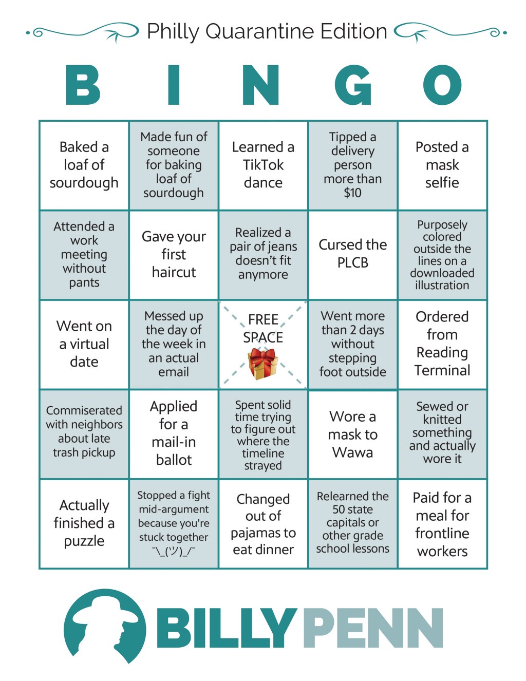Philly Quarantine Bingo: Check off boxes and try to score a win - On ...