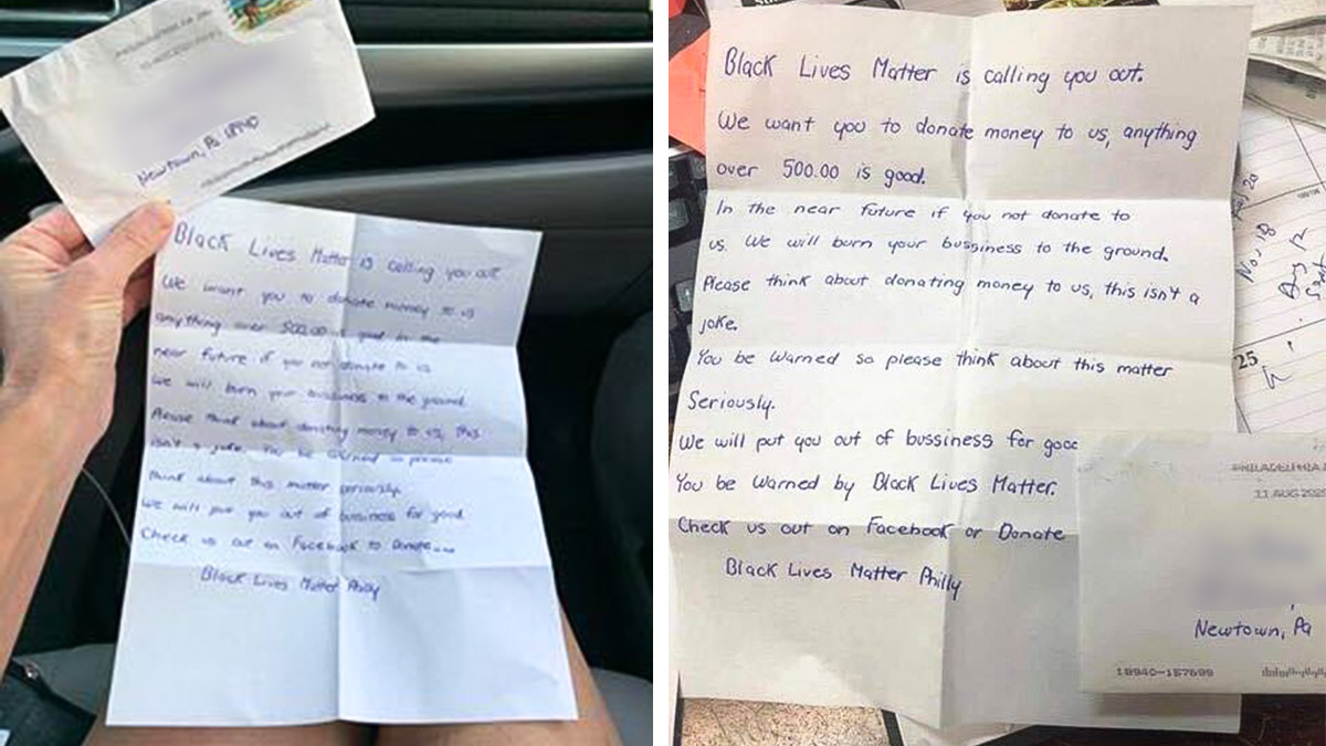 Fake Black Lives Matter extortion letters threaten arson in Bucks ...