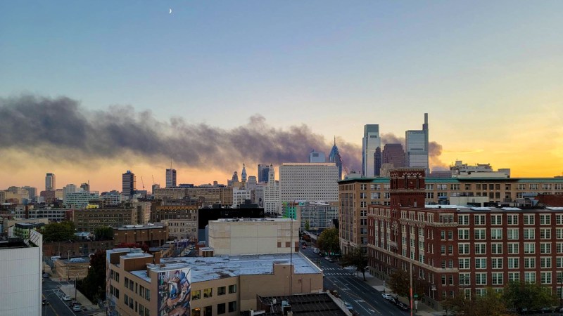 Photos of the tire fire in Southwest Philly that sent plumes of smoke ...