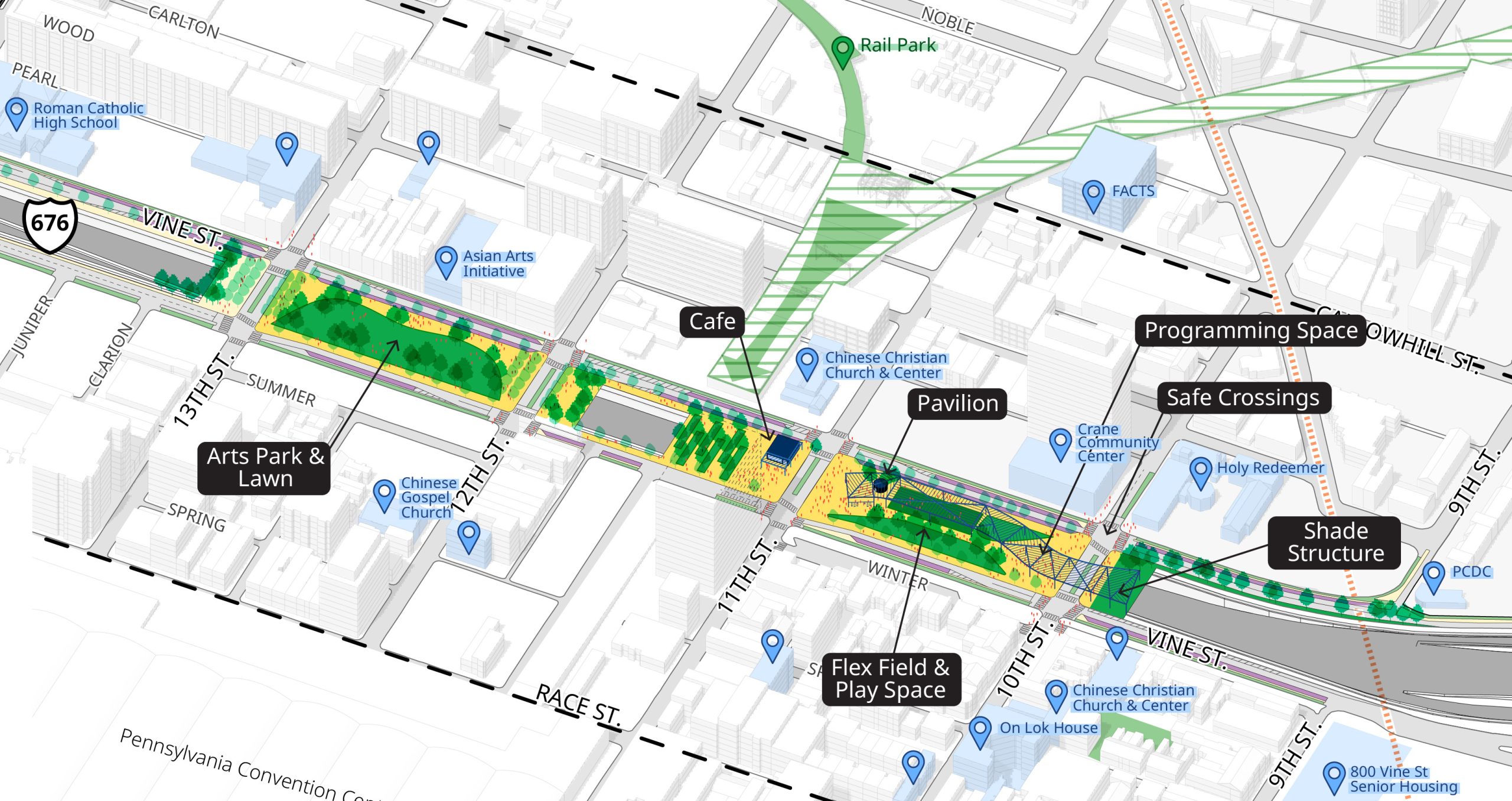 Highway cap park aims to reconnect Philadelphia’s Chinatown